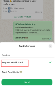 How to Apply for a UCO Bank ATM/Debit Card Online via WhatsApp ...